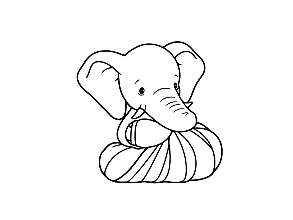 Cute Elephant Coloring Page - Free Printable Coloring Page