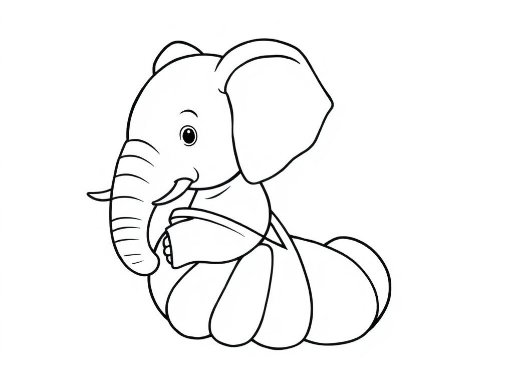 Cute Elephant Coloring Page - Free Printable Coloring Page