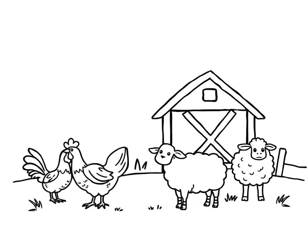 Farm Animals coloring page - Free Printable Coloring Page