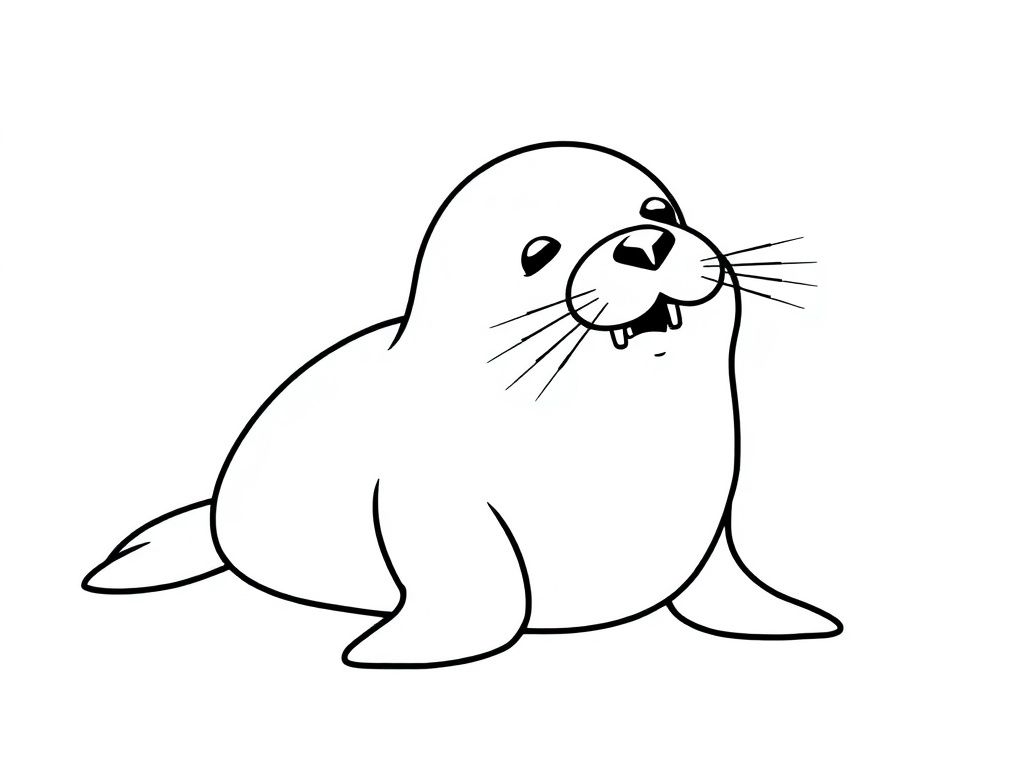 Seal Coloring Page for Kids - Free Printable Coloring Page
