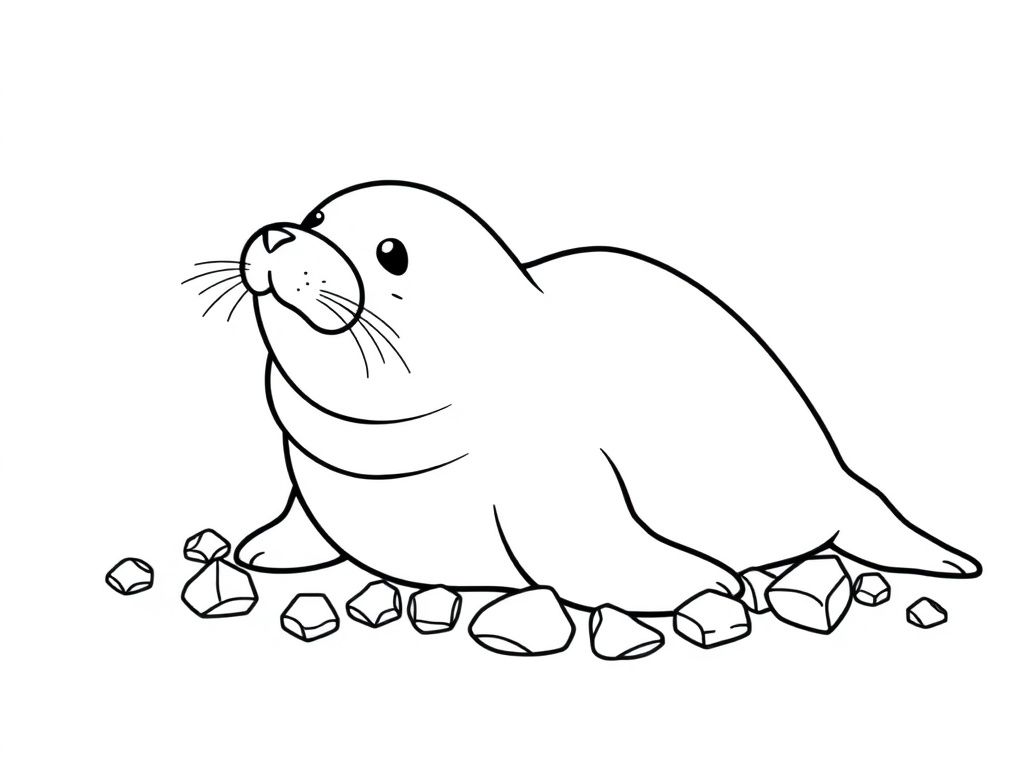 Seal Coloring Page for Kids - Free Printable Coloring Page
