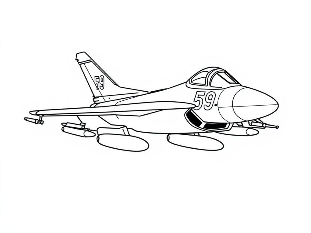 Jet Fighter Coloring Page - Free Printable Coloring Page