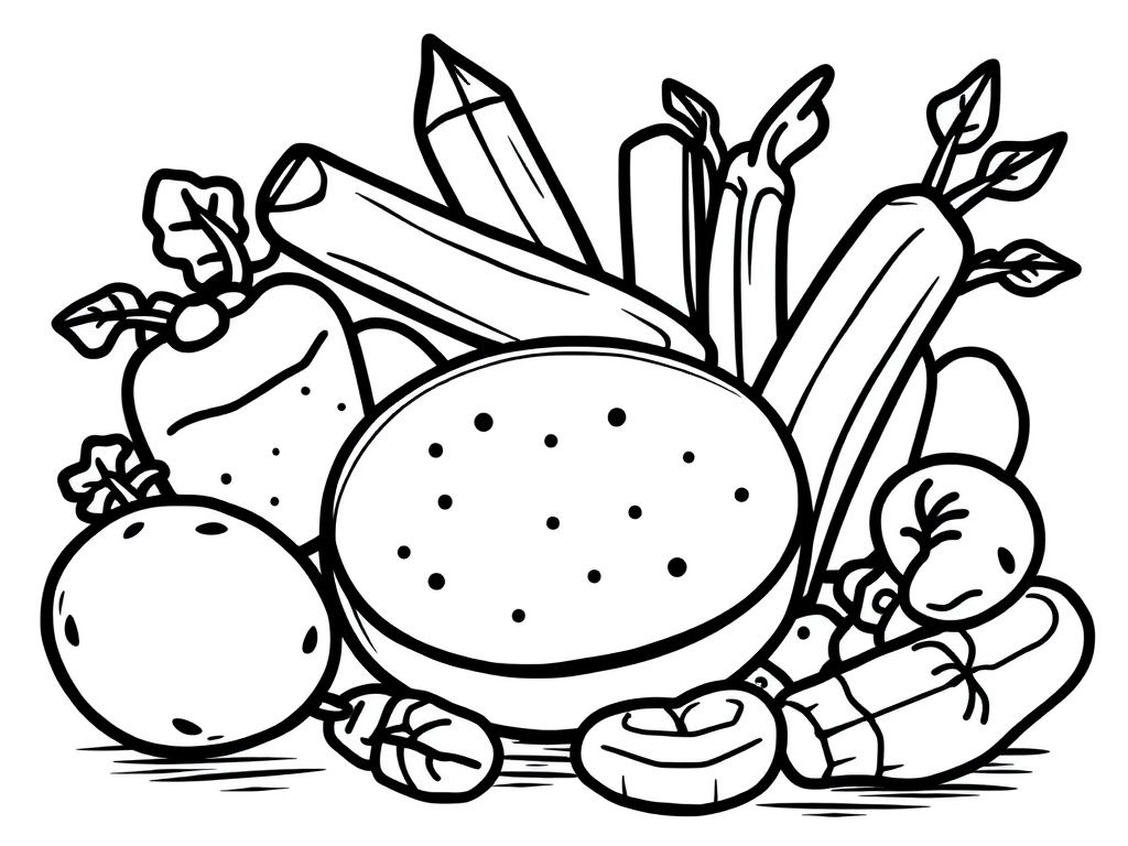 Fast Food Coloring Page - Free Printable Coloring Page