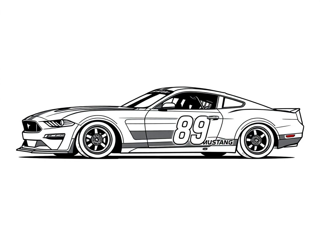 Ford Mustang Coloring Page - Free Printable Coloring Page