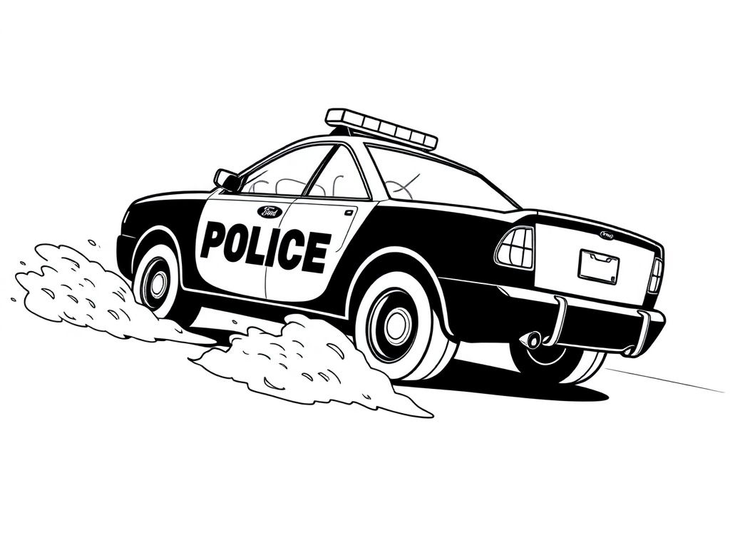 Police Car Coloring Page - Free Printable Coloring Page