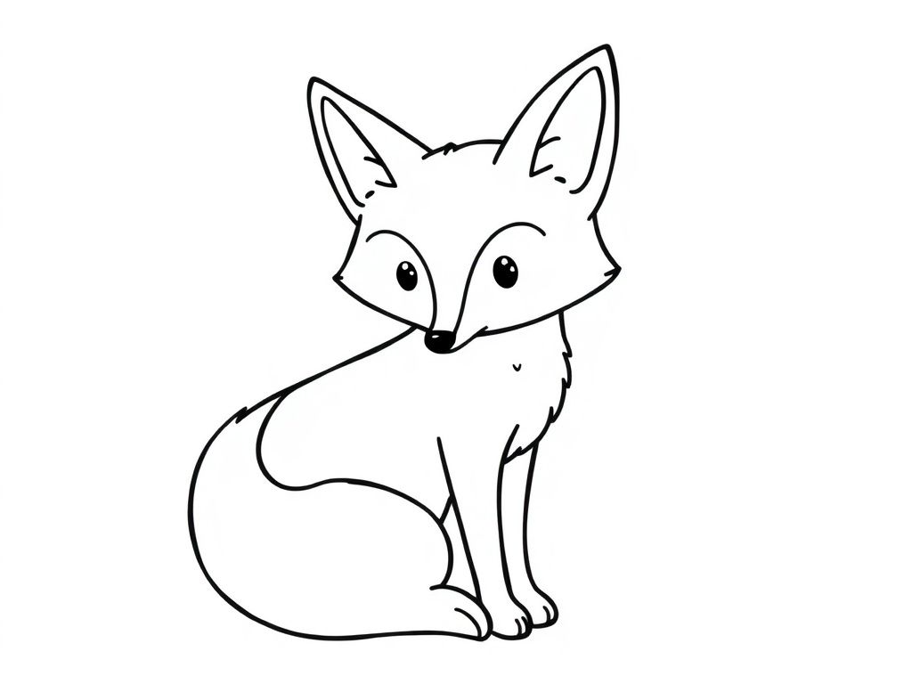 Cute Fox Coloring Page - Free Printable Coloring Page