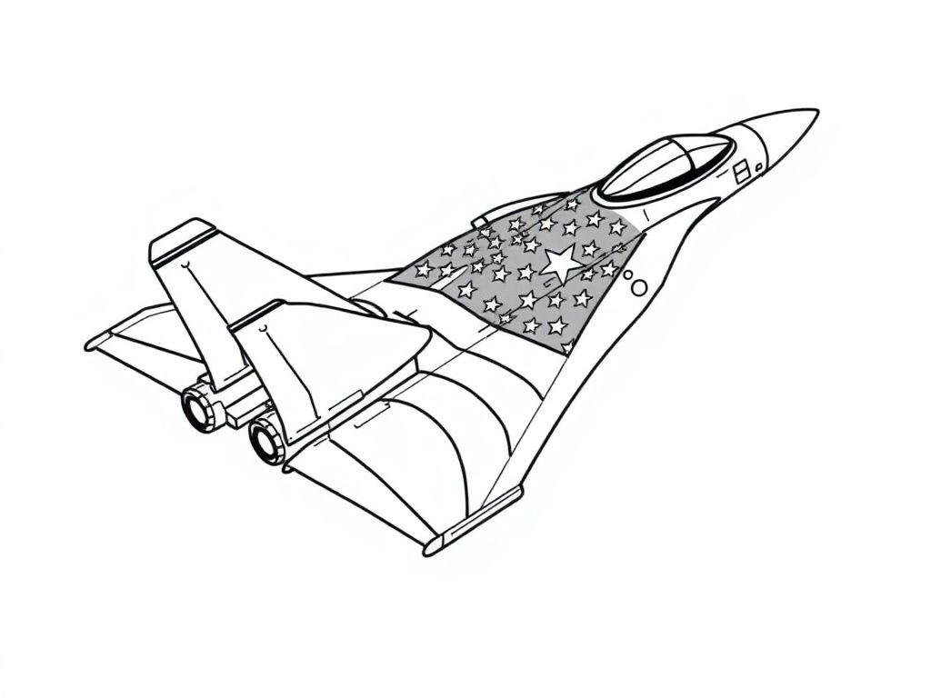 Fighter Jet Coloring Page for Kids - Free Printable Coloring Page