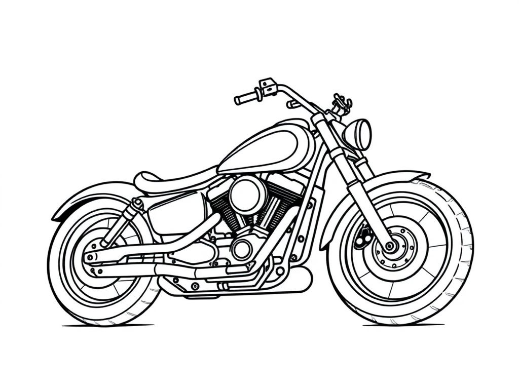 Motorcycle Coloring Page - Free Printable Coloring Page