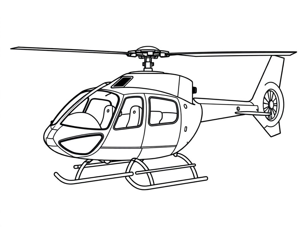 Helicopter Coloring Page - Free Printable Coloring Page