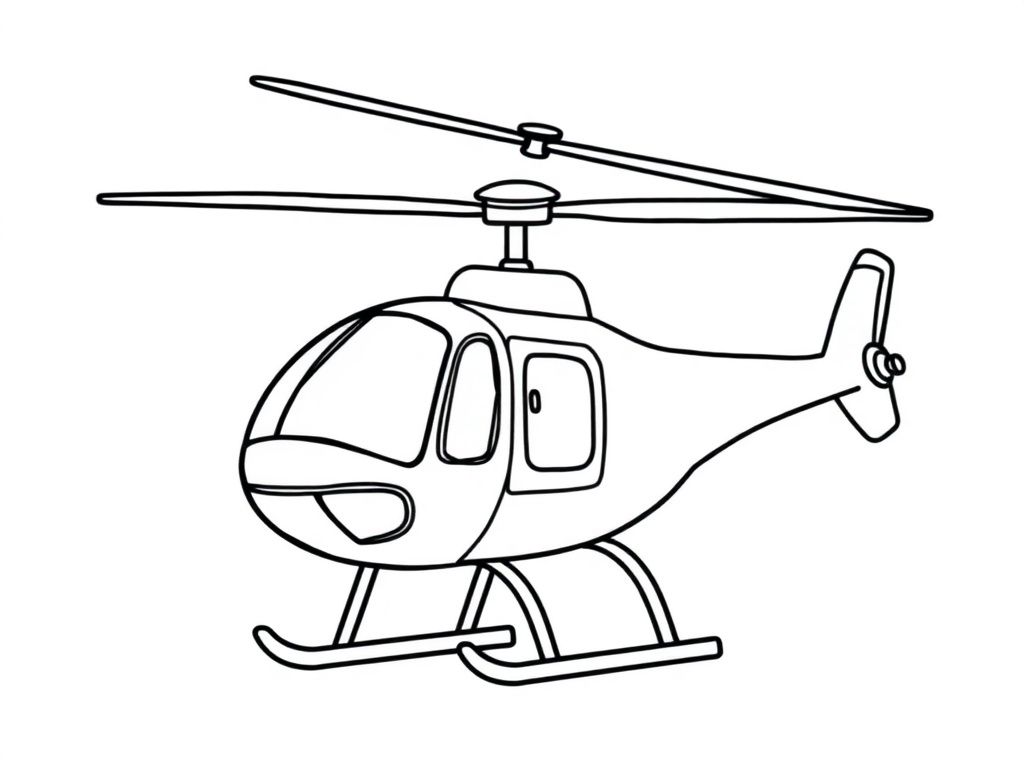 Helicopter Coloring Page for Kids - Free Printable Coloring Page