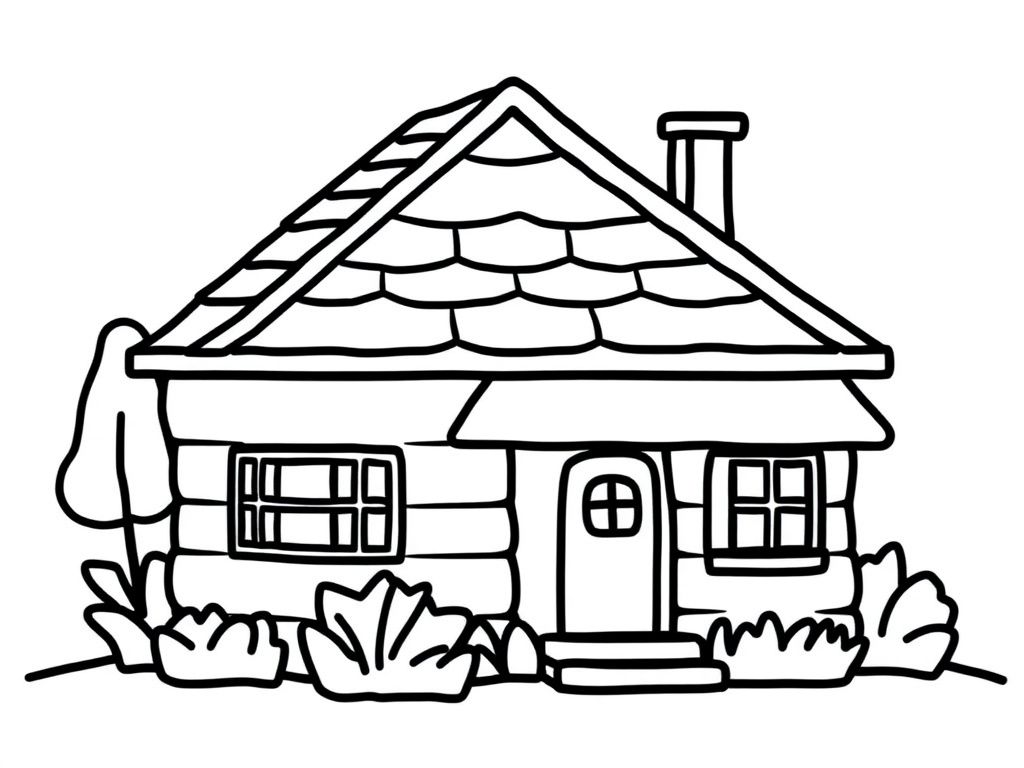 House Coloring Page - Free Printable Coloring Page