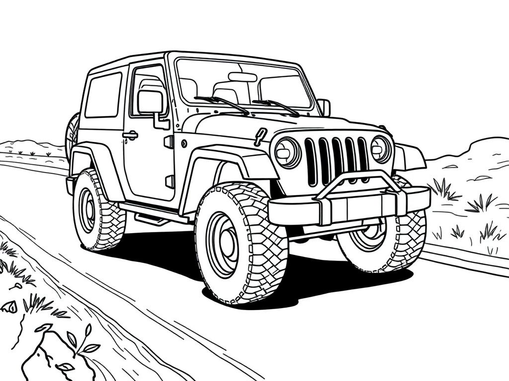 Rally Car Coloring Page - Free Printable Coloring Page