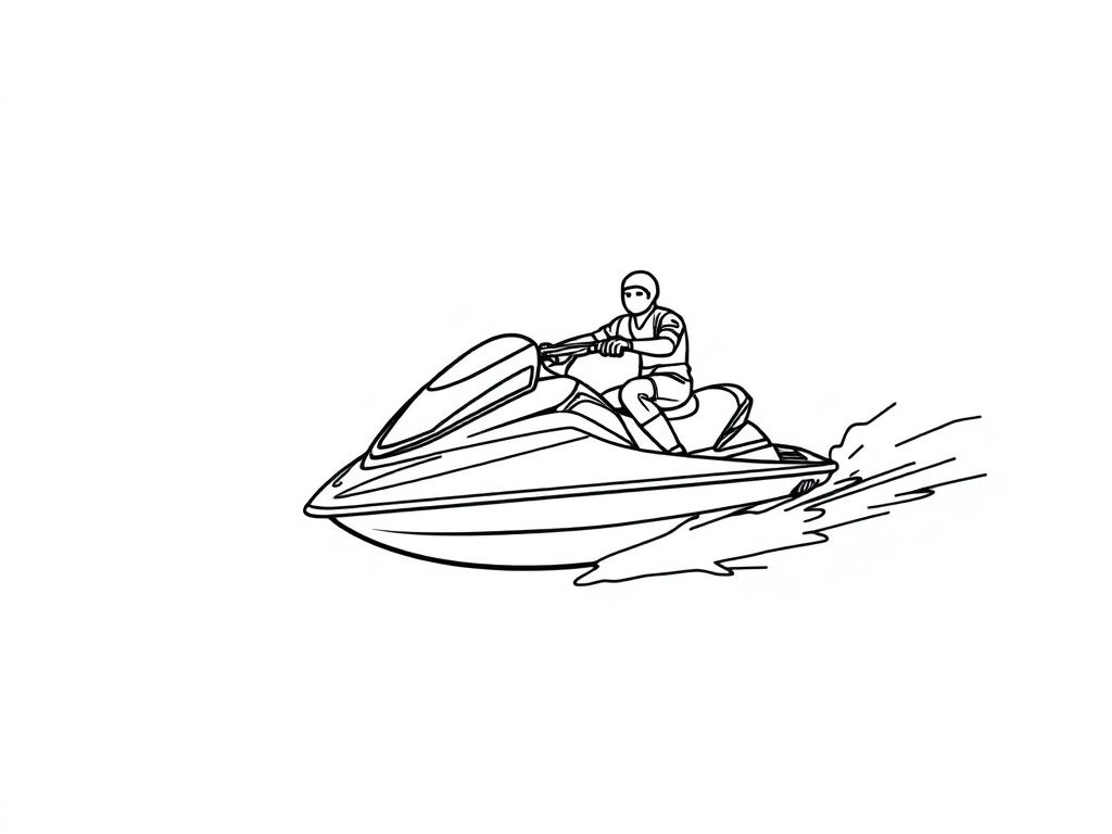 Jet Ski Rider Coloring Page - Free Printable Coloring Page