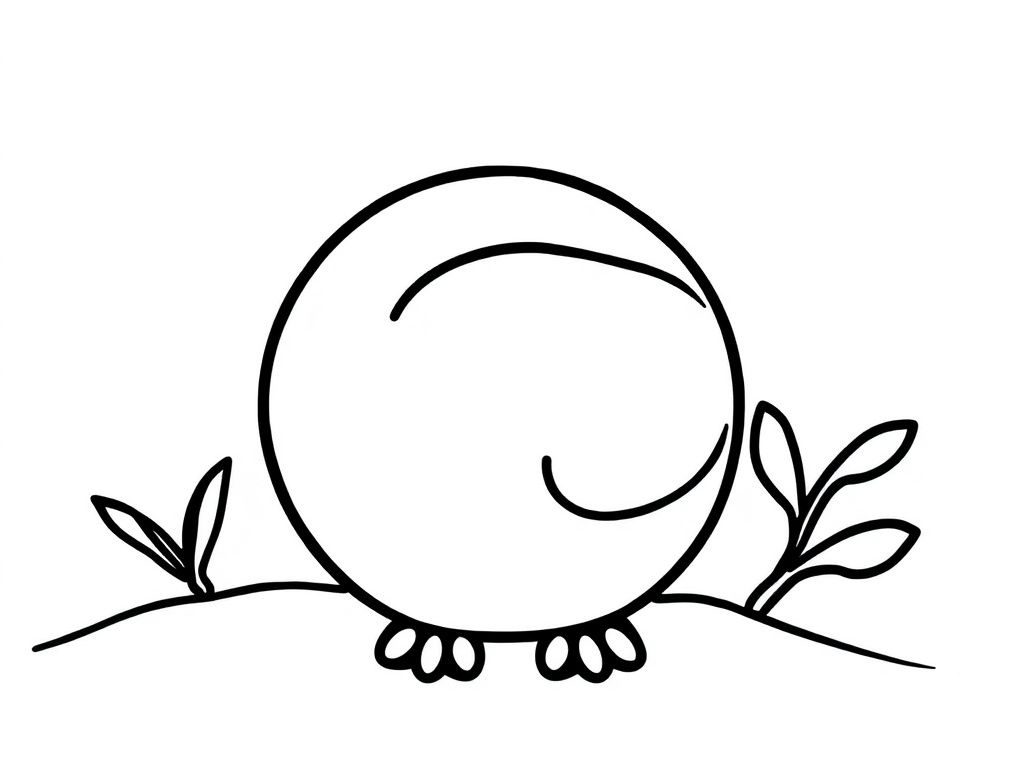 Cute Bird Sitting on Branch Coloring Page - Free Printable Coloring Page