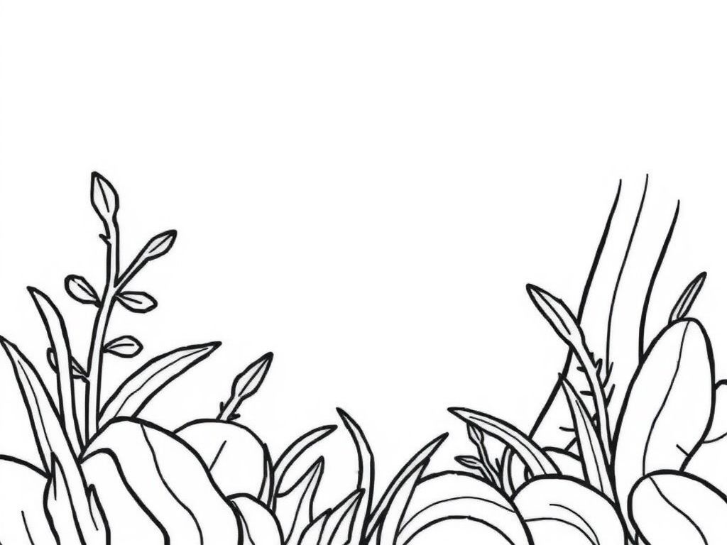 Plants and Leaves Coloring Page - Free Printable Coloring Page