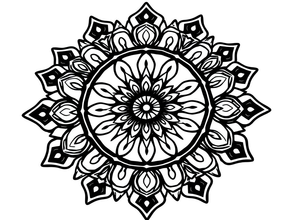 Mandala Flower Coloring Page - Free Printable Coloring Page