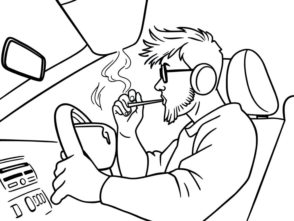 Man Driving Car coloring page - Free Printable Coloring Page