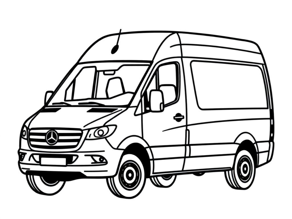 Mercedes Van Coloring Page - Free Printable Coloring Page
