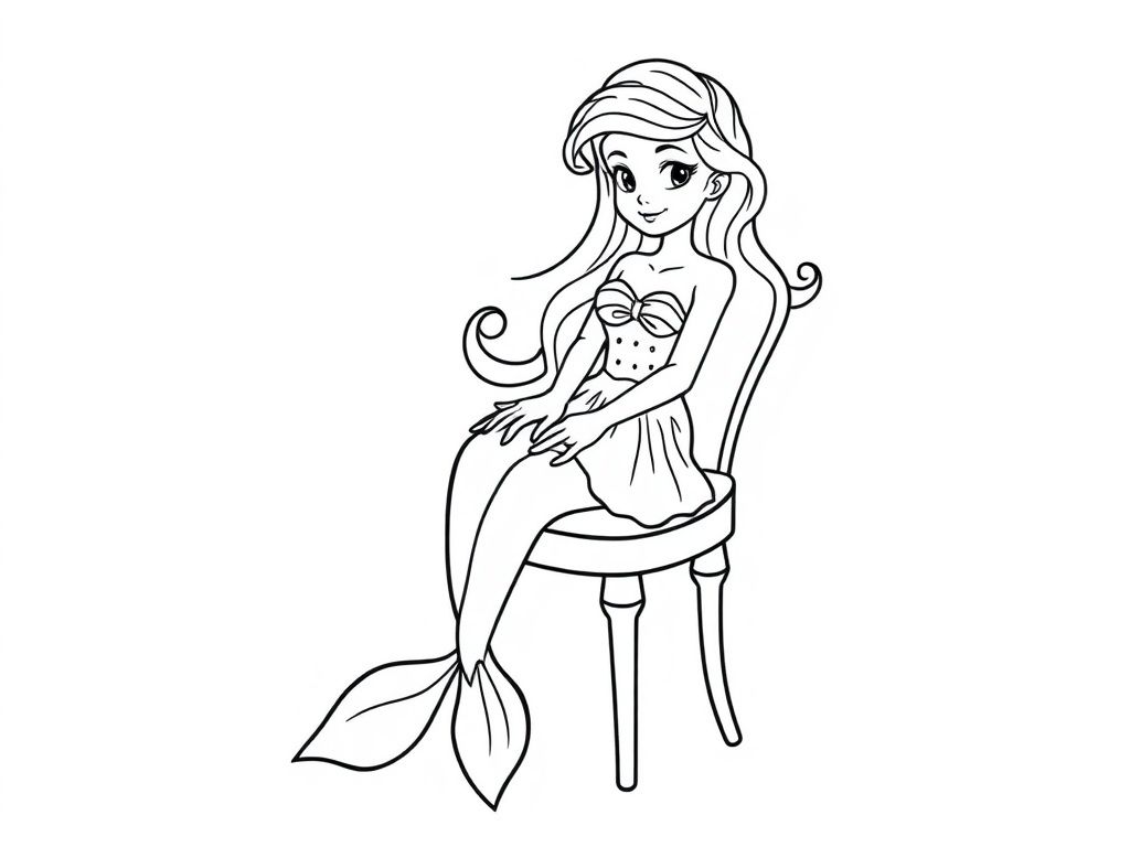 Mermaid Coloring Page - Free Printable Coloring Page