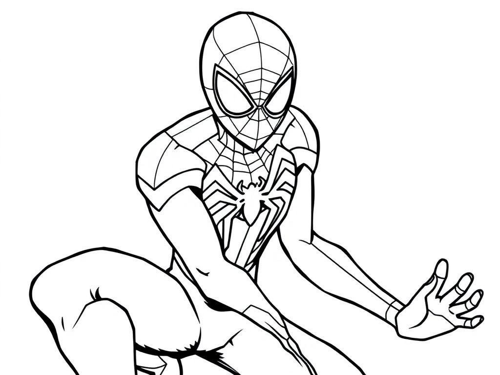 Spider-Man Superhero Coloring Page - Free Printable Coloring Page