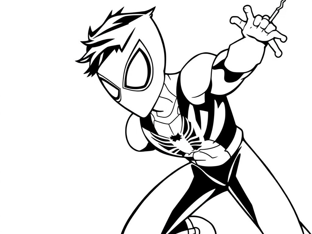 Spider-Man Action Coloring Page - Free Printable Coloring Page