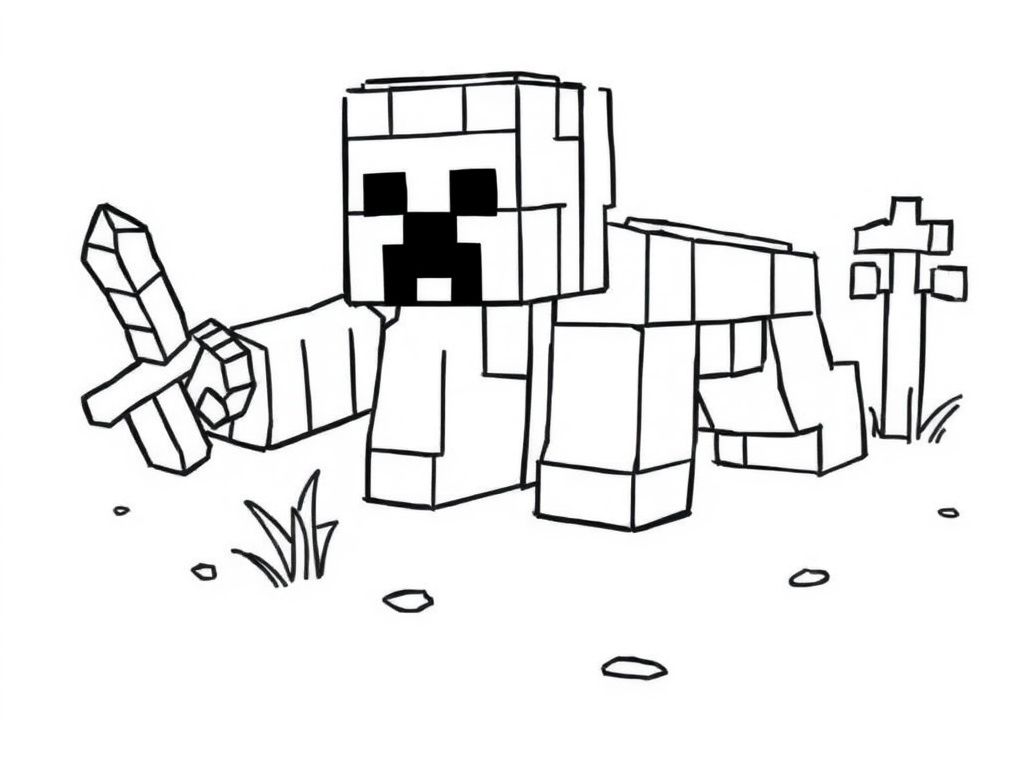 Minecraft Creeper Coloring Page - Free Printable Coloring Page