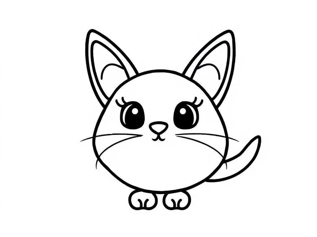 Cute Cat Coloring Page - Free Printable Coloring Page