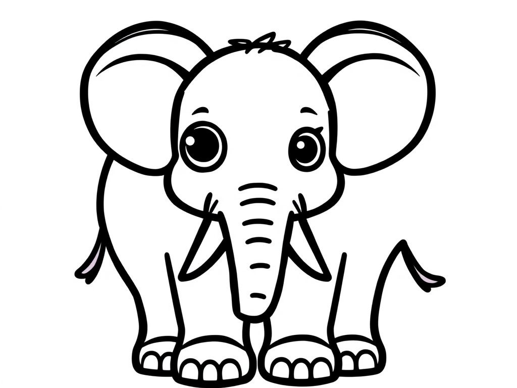 Cute Elephant Coloring Page - Free Printable Coloring Page