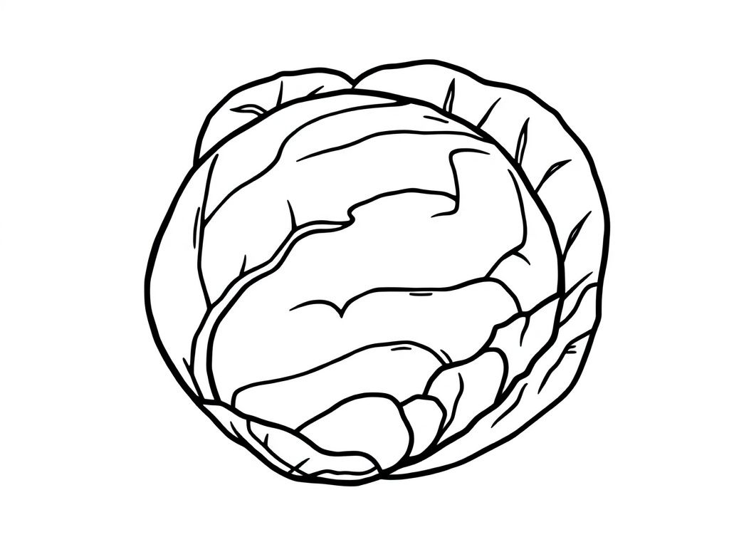 Cabbage Coloring Page - Free Printable Coloring Page