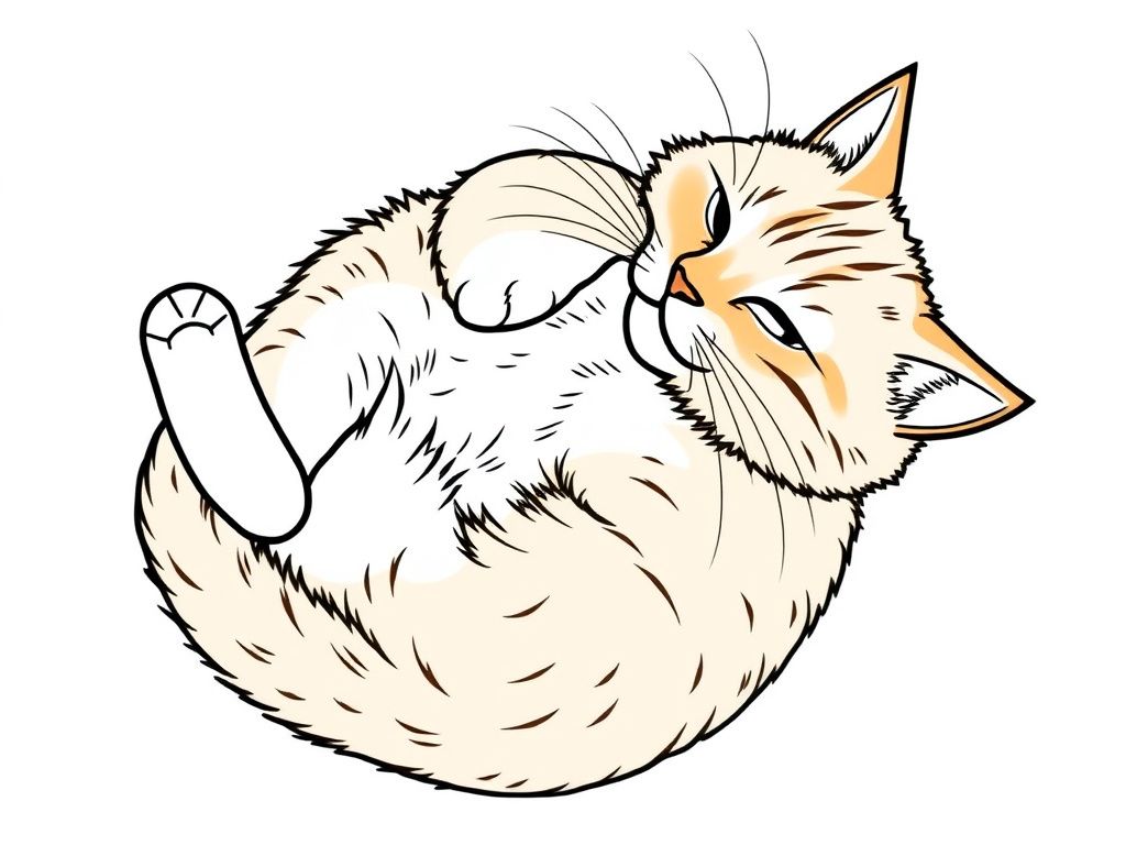 Cartoon Cat Sleeping Coloring Page - Free Printable Coloring Page