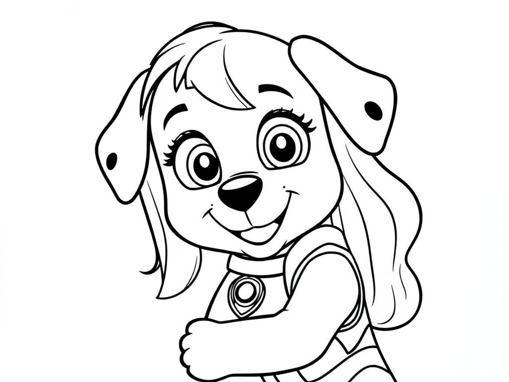 Cute Dog Coloring Page - Free Printable Coloring Page