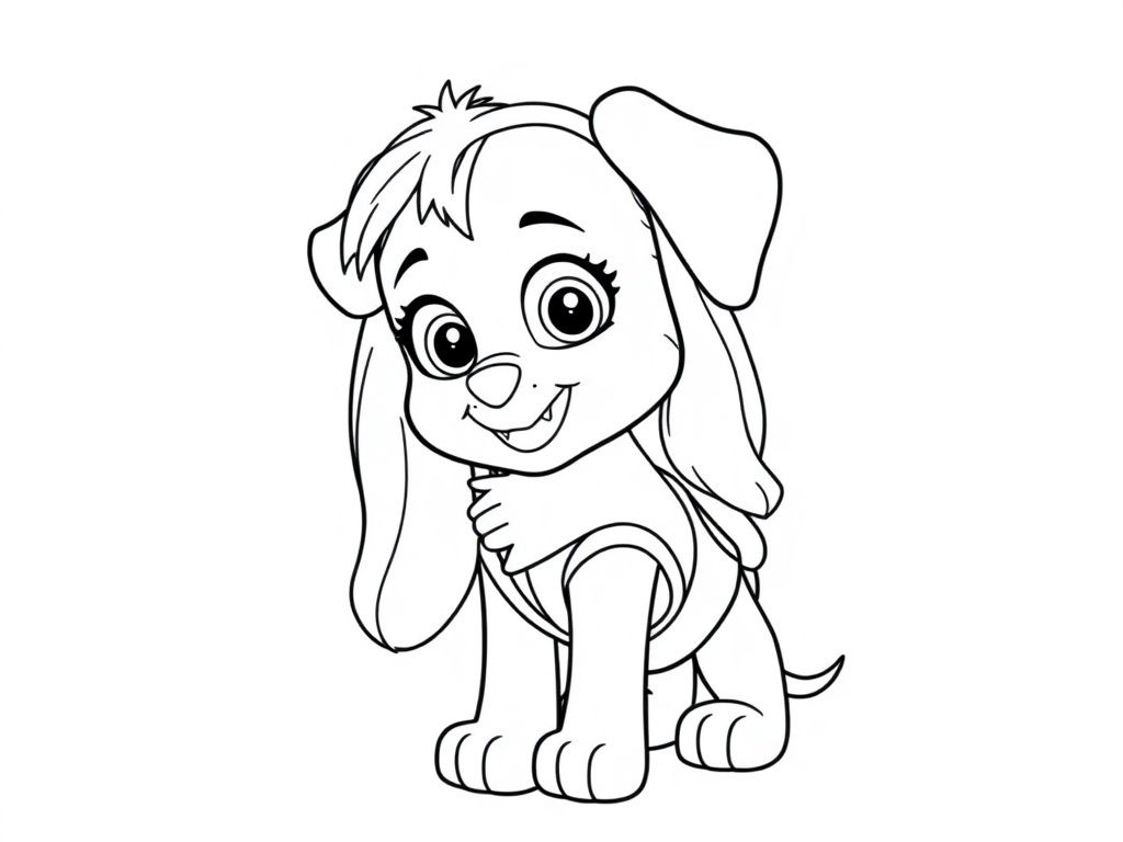 Cute Puppy Coloring Page - Free Printable Coloring Page