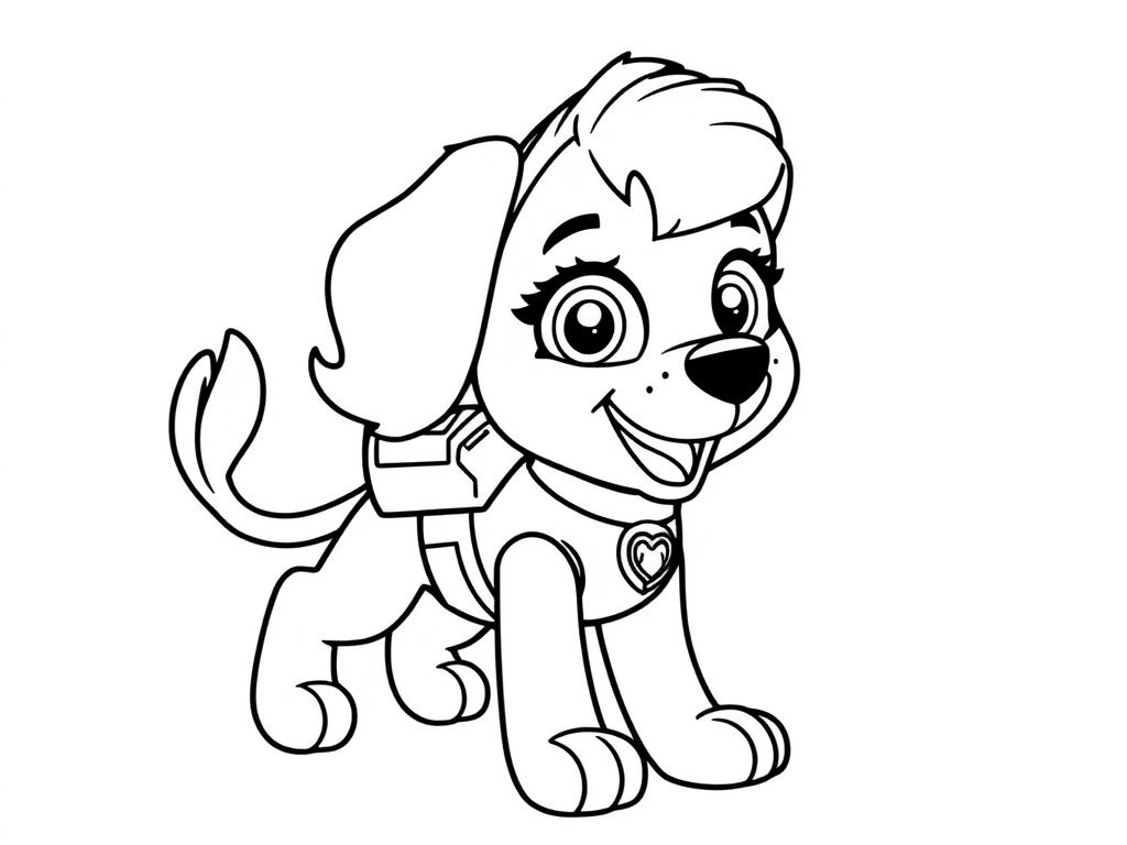 PAW Patrol Skye Pup Coloring Page - Free Printable Coloring Page