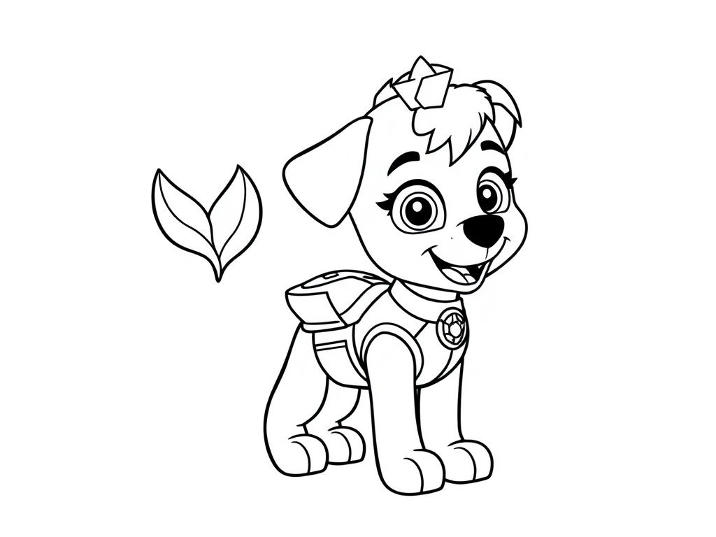 Skye PAW Patrol Puppy Coloring Page - Free Printable Coloring Page