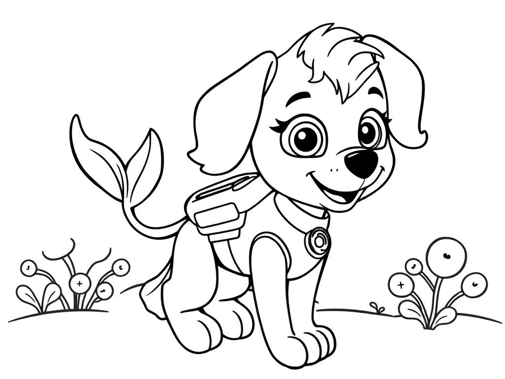 Puppy Coloring Page - Free Printable Coloring Page