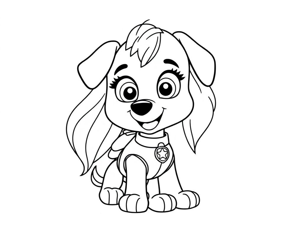 Cute Dog Coloring Page - Free Printable Coloring Page