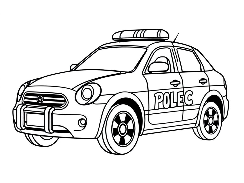 Police Car Coloring Page - Free Printable Coloring Page