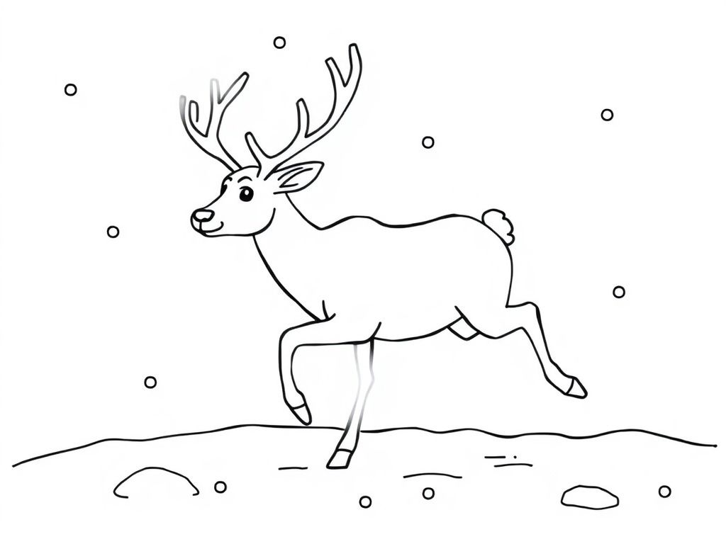 Reindeer Coloring Page - Free Printable Coloring Page