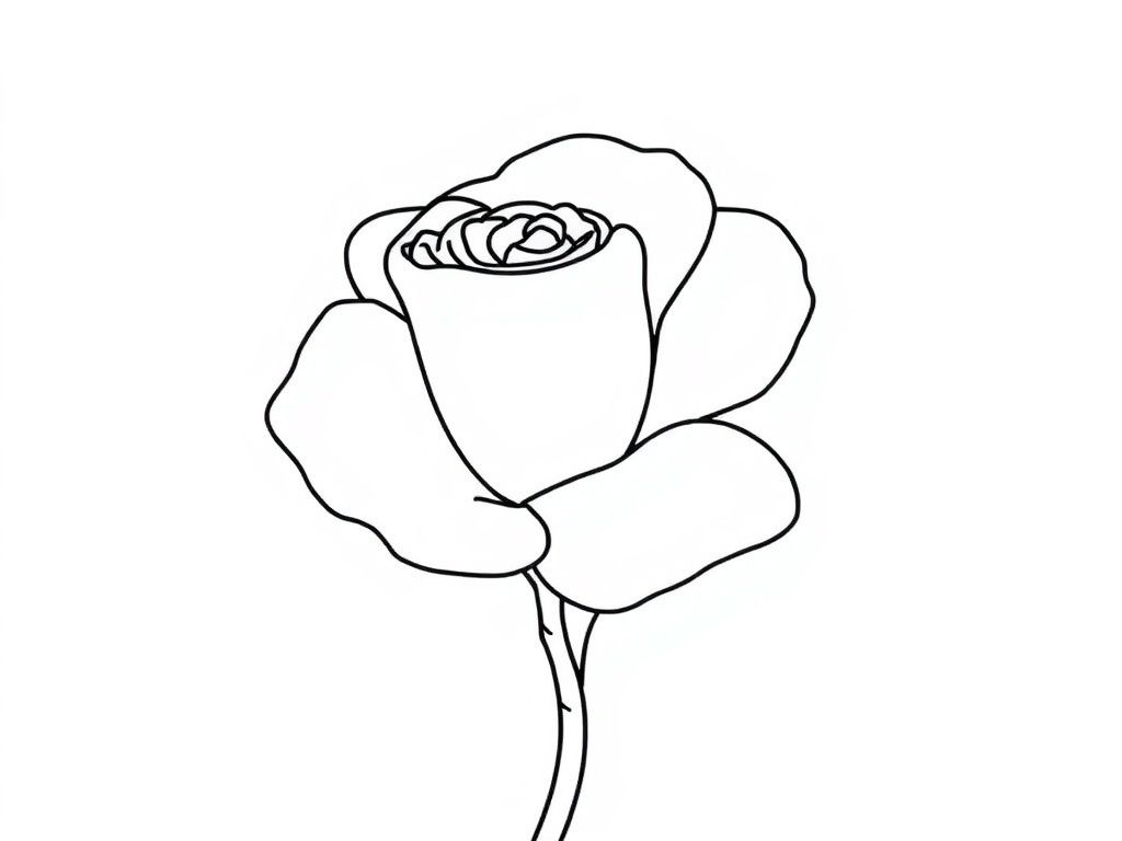 Rose Coloring Page - Free Printable Coloring Page