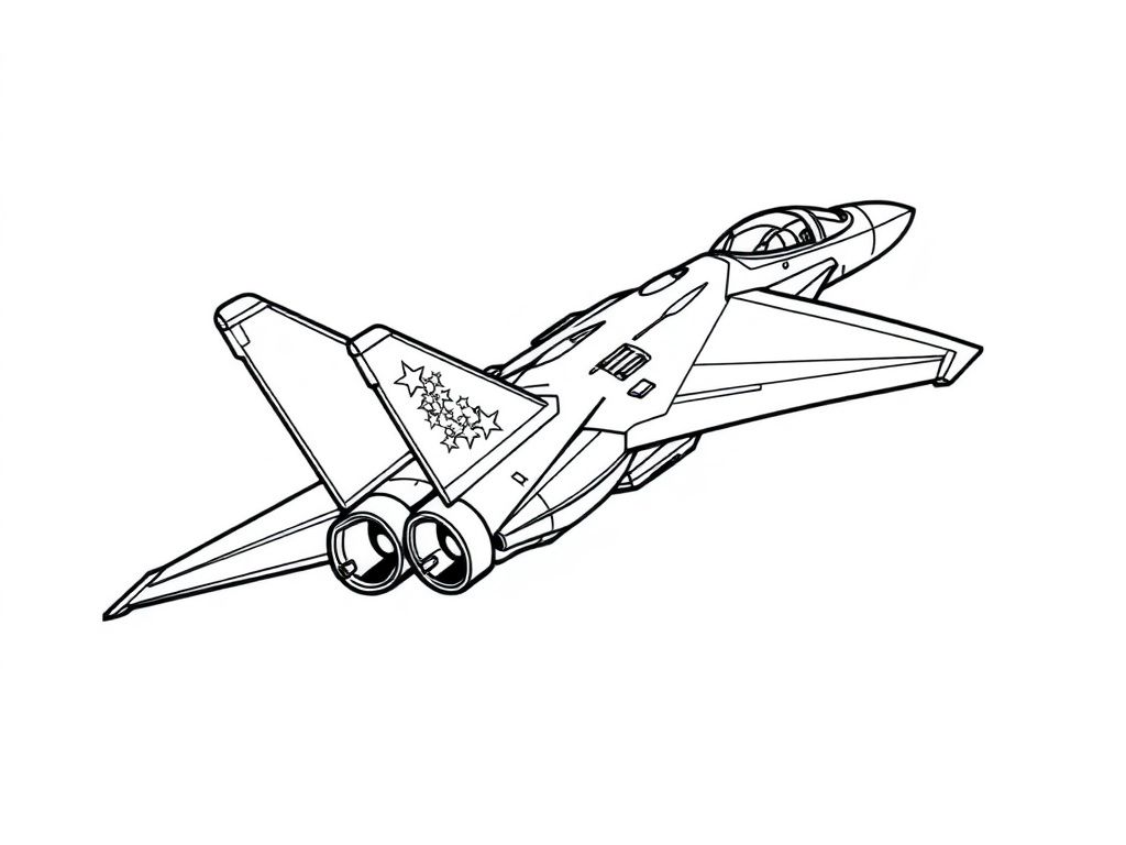 Fighter Jet Coloring Page for Kids - Free Printable Coloring Page