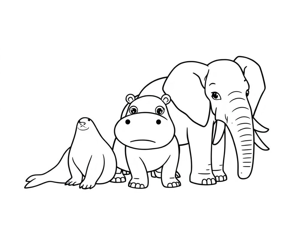 Safari Animals Coloring Page - Free Printable Coloring Page