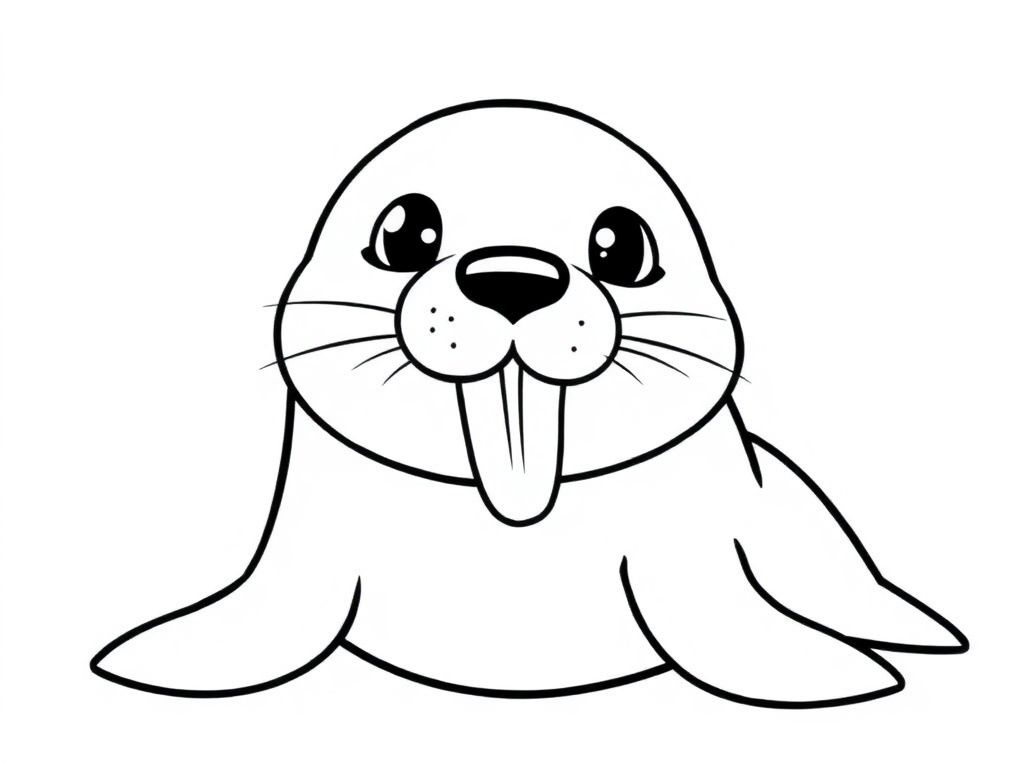 Cute Seal Coloring Page - Free Printable Coloring Page