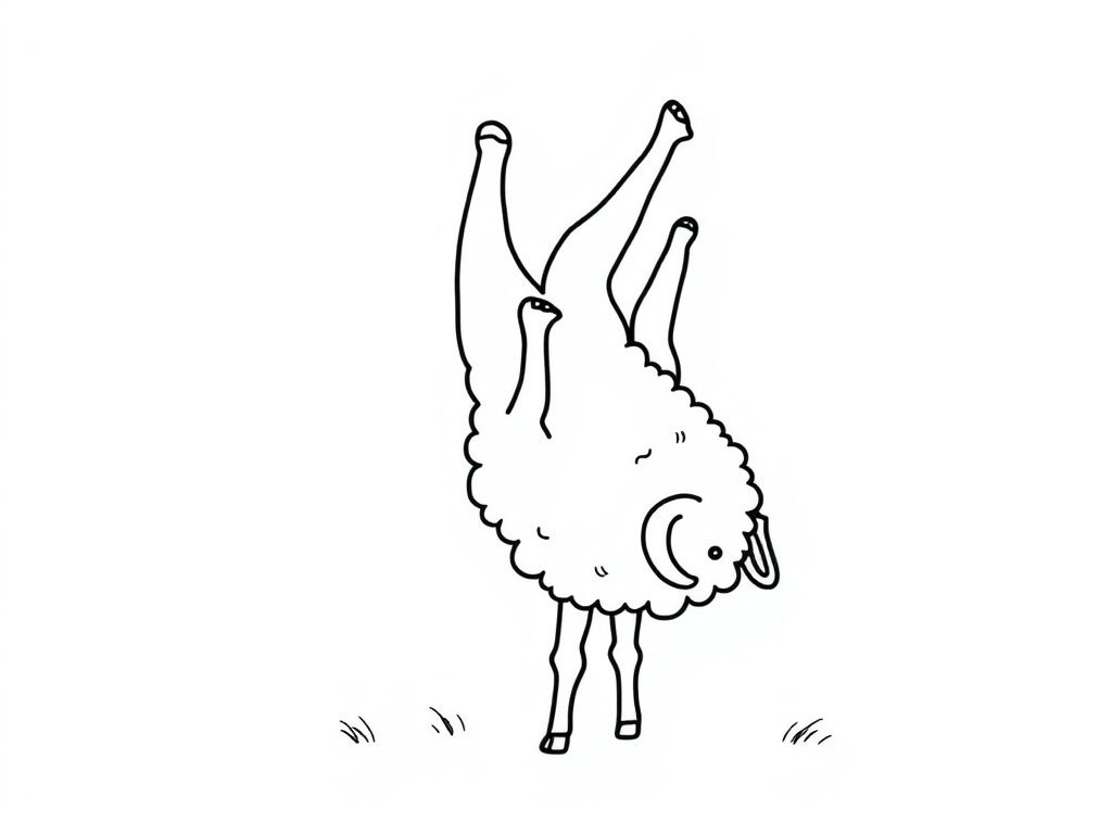 Playful Sheep Coloring Page - Free Printable Coloring Page