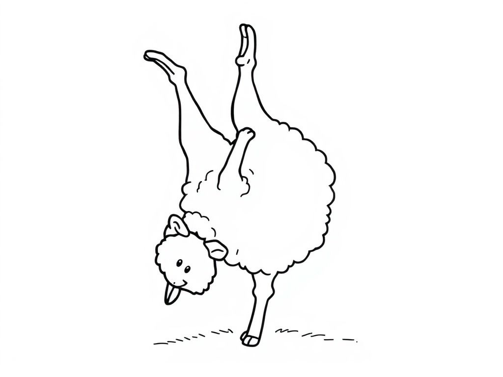 Playful Sheep Coloring Page - Free Printable Coloring Page