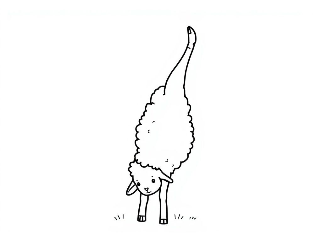 Playful Sheep Coloring Page - Free Printable Coloring Page