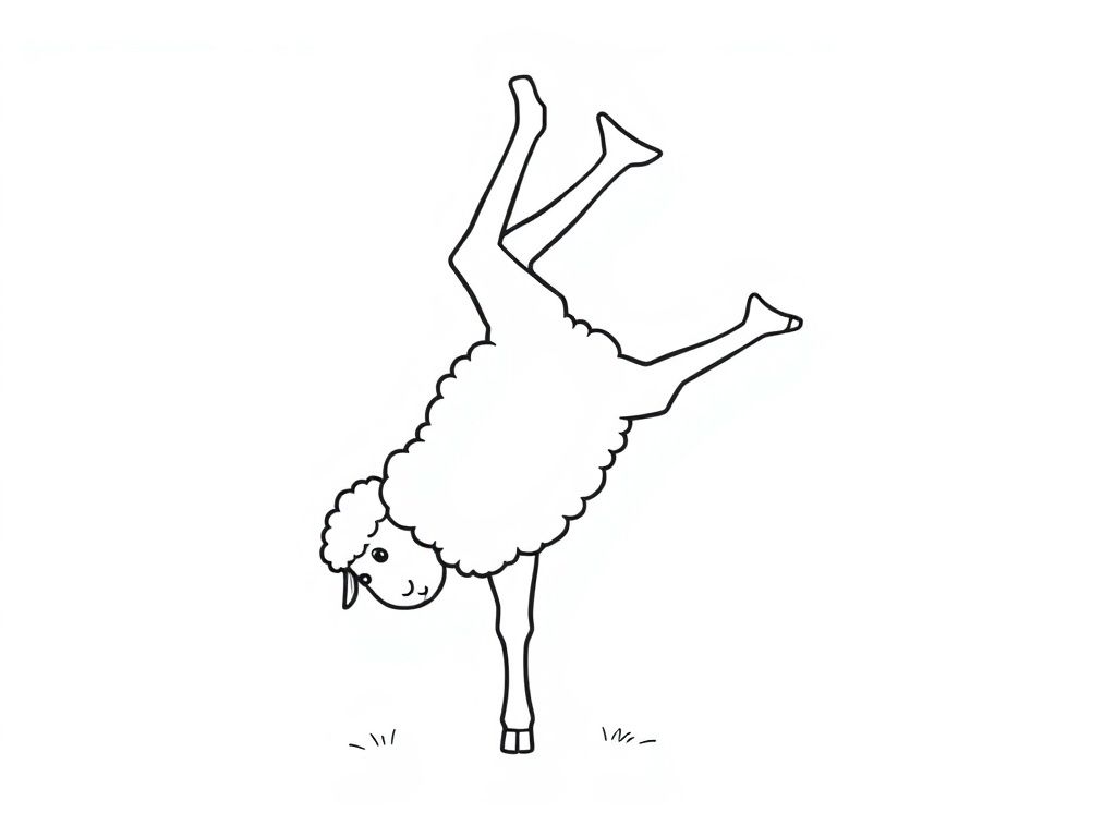 Playful Sheep Coloring Page - Free Printable Coloring Page