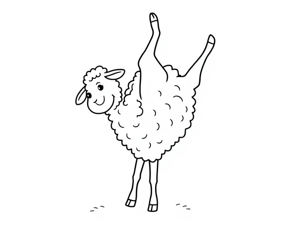 Sheep Dancing Coloring Page - Free Printable Coloring Page