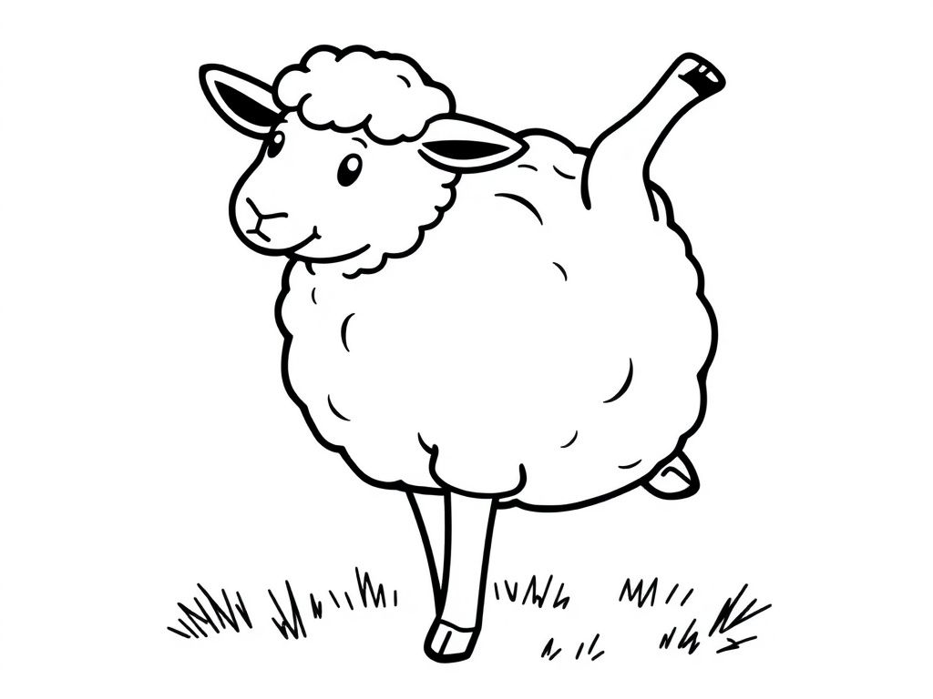 Leuke kleurplaat van een schaap - Gratis Kleurplaat om te Printen