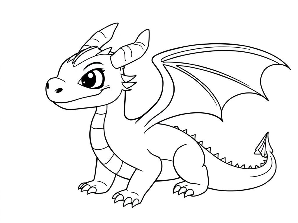 Cute Dragon Coloring Page - Free Printable Coloring Page