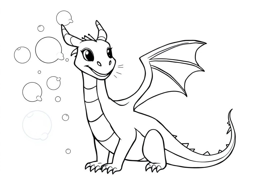 Cute Dragon Coloring Page - Free Printable Coloring Page
